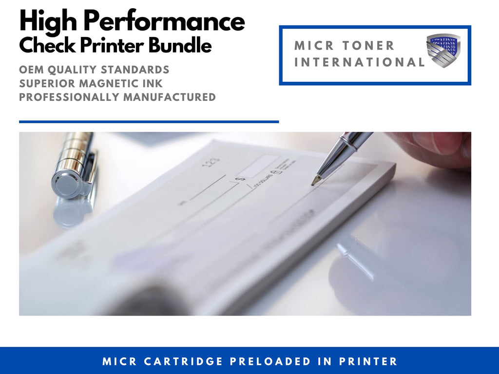HP M140we MICR Laser Printer and 2 MTI W1410A MICR Toner Cartridges (2 ...