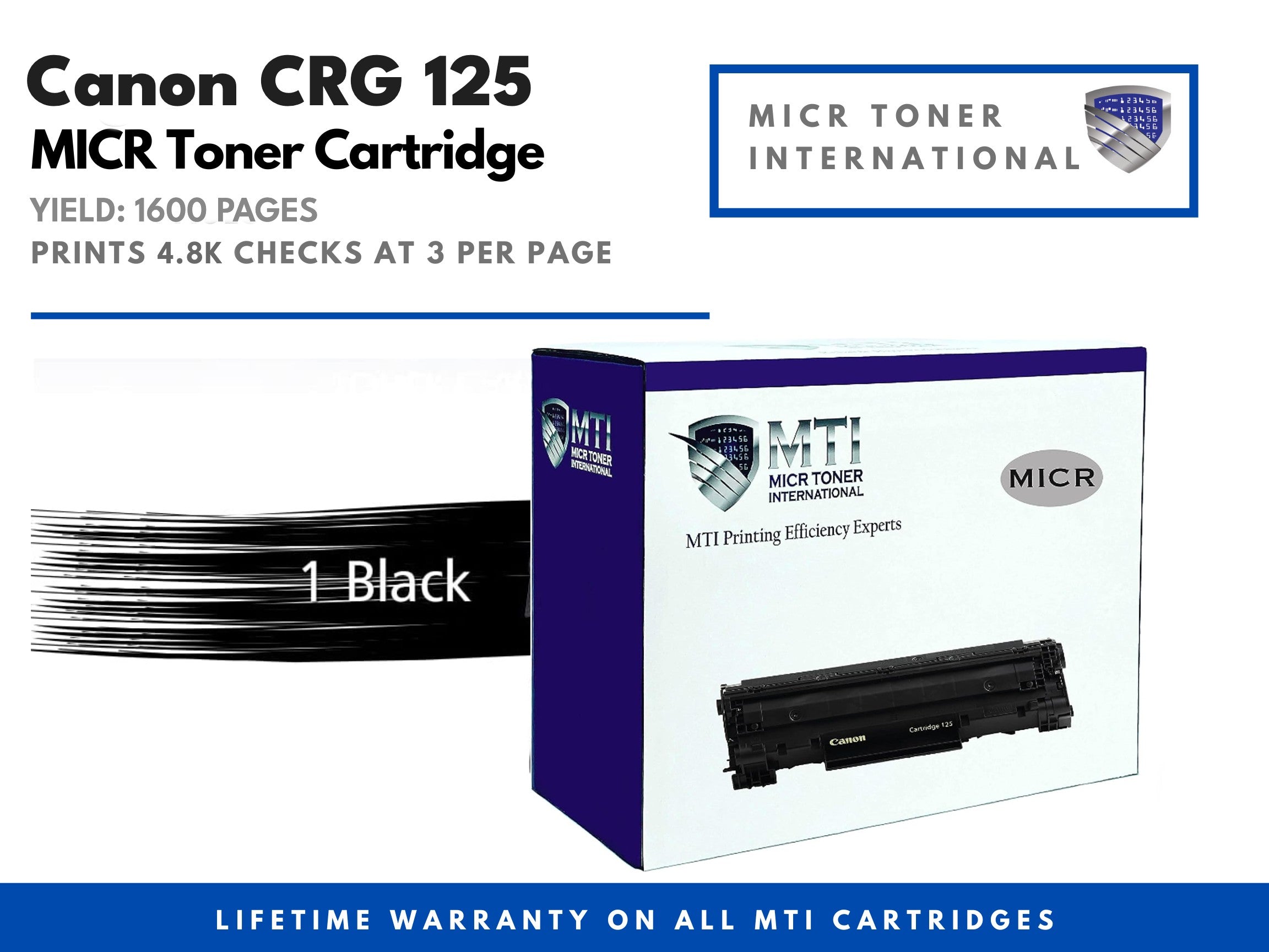 MTI CRG 125 MICR Toner Cartridge - MICR Toner Intl