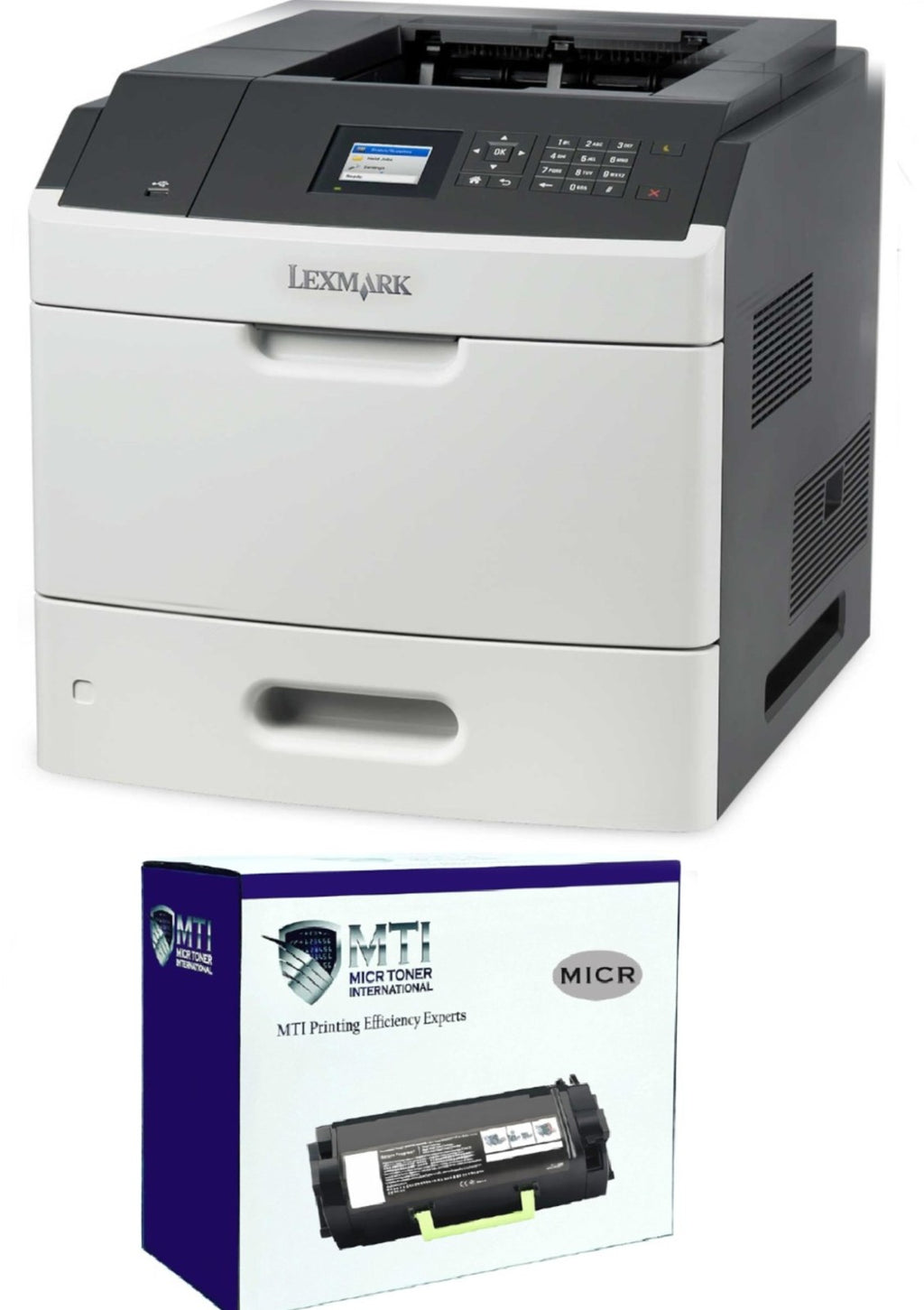 Lexmark MS810dn Renewed Check Printer with MTI 52D1H00 MICR Cartridge ...