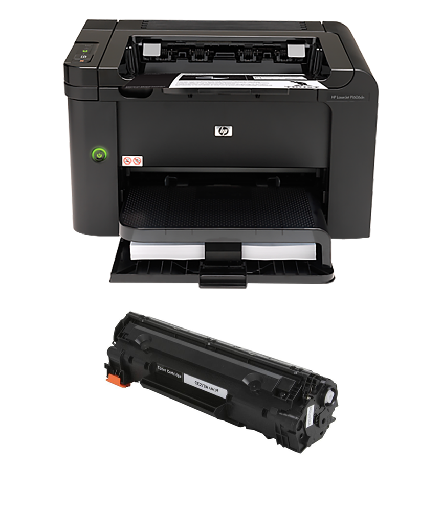 HP P1606DN LaserJet Printer and 1 MTI MICR Cartridge - MICR Toner Intl